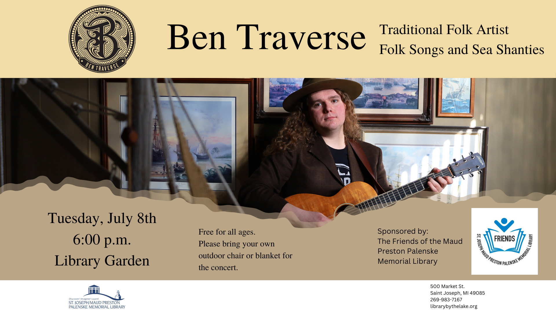 Folk Singer Ben Traverse | Southwestern Michigan Tourist Council