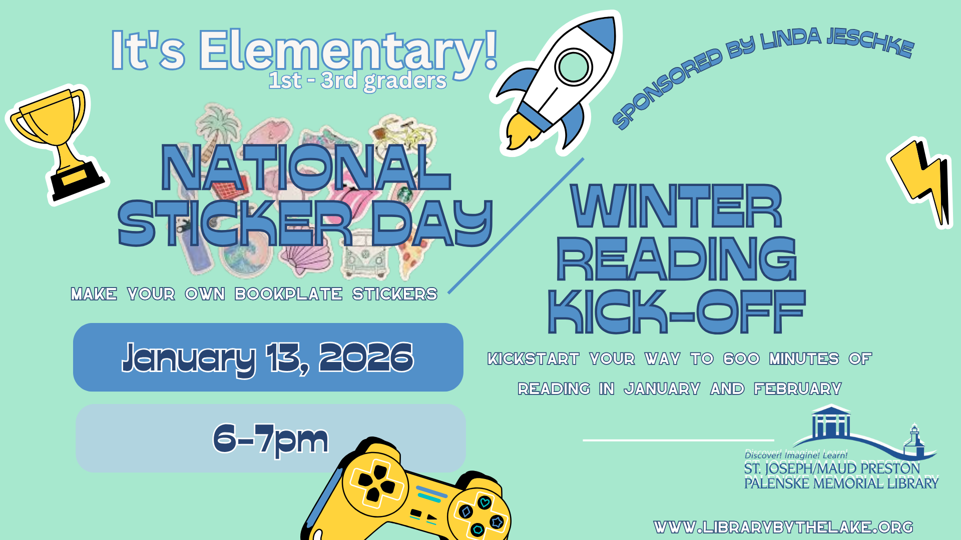 It's Elementary: National Sticker Day & Winter Reading Kick-Off ...