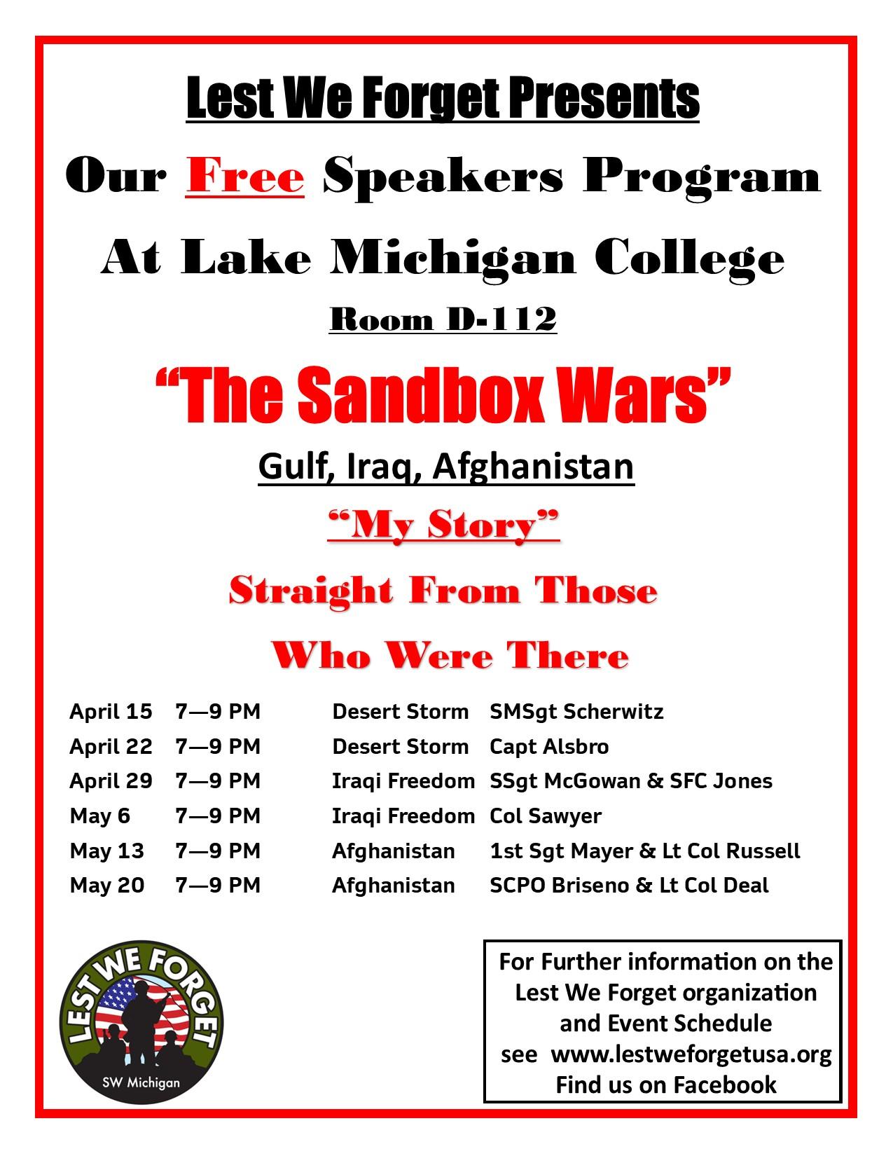 Lest We Forget Presents "The Sandbox Wars" | Visit Southwest Michigan